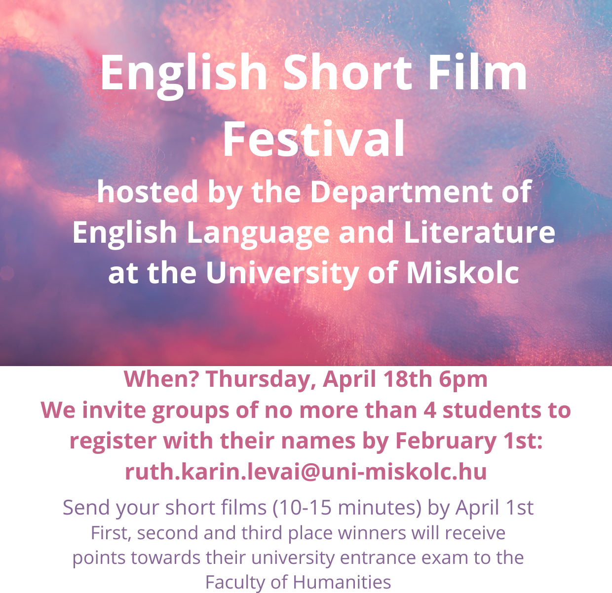 Competitions - Department of English Linguistics and Literature